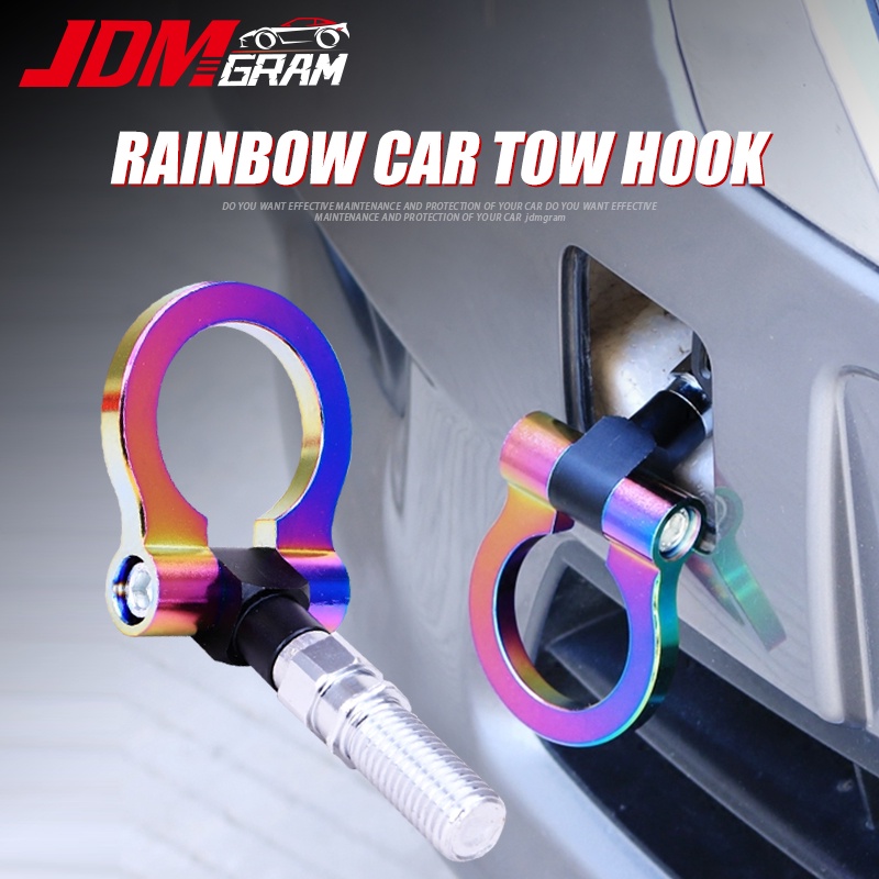 JDMGRAM Rainbow Car Towing Hook Universal Auto Alloy Tow Hitch Racing ...