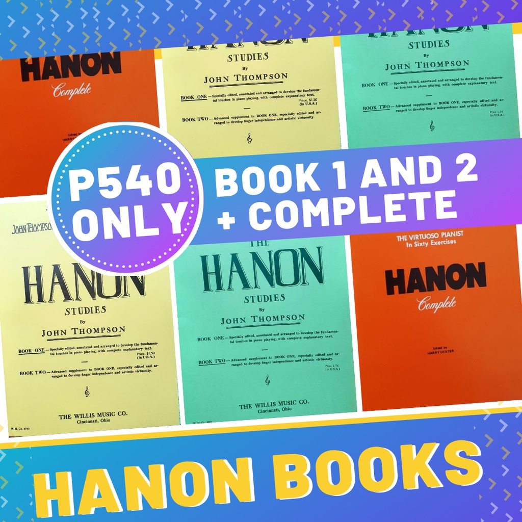 Hanon Books (Hanon Studies 1, Hanon Studies 2, Hanon Complete) 3 BOOKS ...