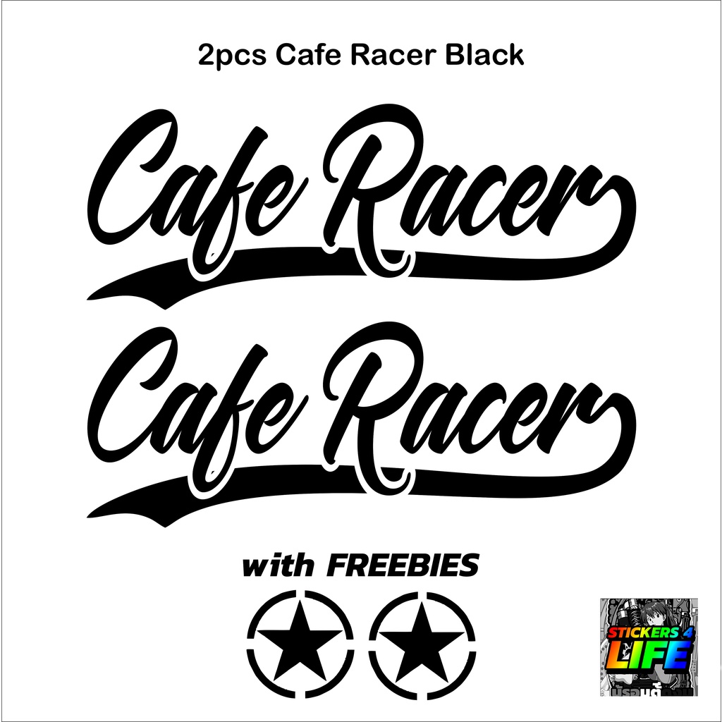 (2pcs) Cafe Racer Sticker Decals SET for Cafe Racer Motorcycle (with ...