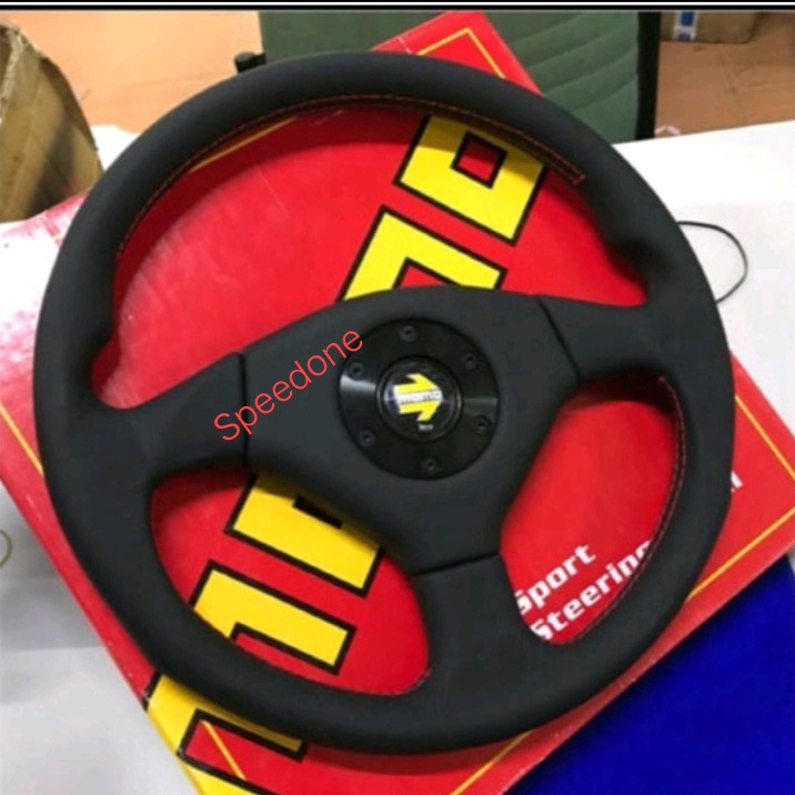 MOMO EVO 3 LEATHER 14'' INCH SPORT RACING STEERING WHEEL CAR UNVERSAL ...