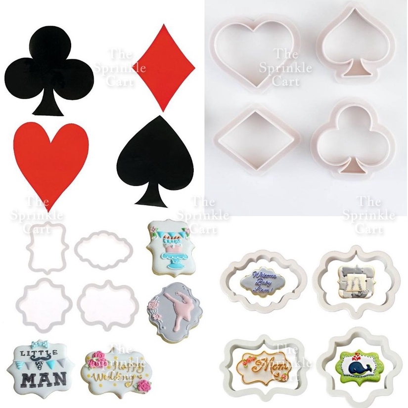 Cookie Cutter Plaque Plastic Vintage Frame Biscuit Cutter/Playing Cards ...