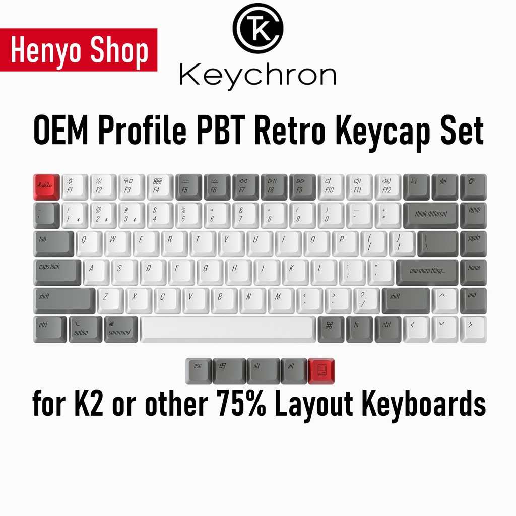 Keychron OEM Profile PBT Retro Keycap Set for K2 75% Layout | Shopee ...