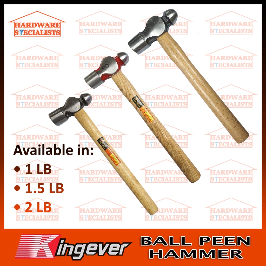 Kingever Ball Peen Hammer 1Lb, 1.5Lb or 2Lb | Shopee Philippines