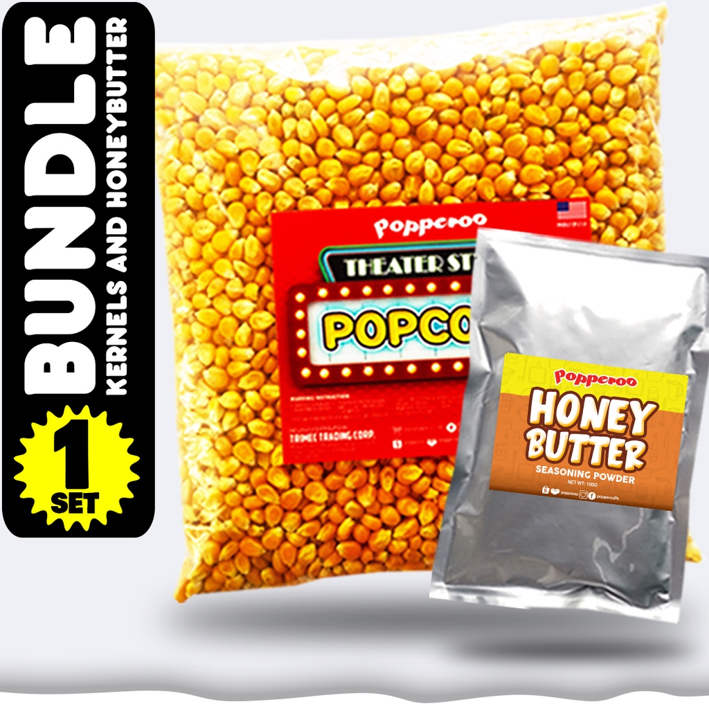 POPPEROO [BUNDLE] US 🇺🇸 Popcorn Kernels (1kg) + Honey Butter Powder ...