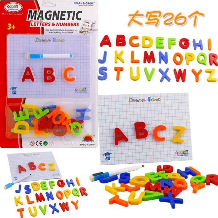 Magnetic Alphabet Number Fridge Magnet with Writing Board | Shopee ...