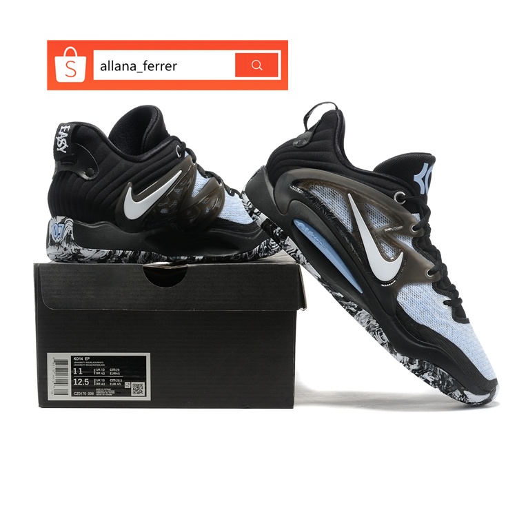 100% Original Nike Zoom Kevin Durant KD 15 Black White Sports ...