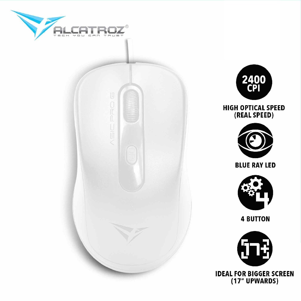 Alcatroz Asic Pro 6 USB Mouse -White | Shopee Philippines