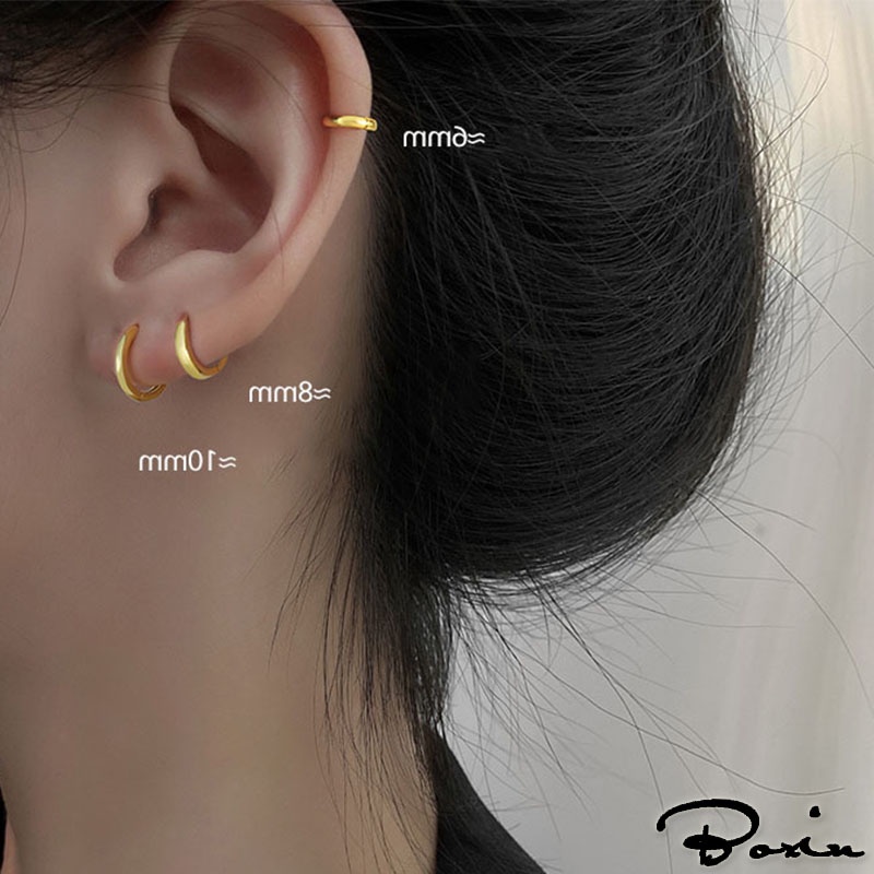 Accessories Hoop Earrings Silver Minimalist Round Earring Women 6mm/8mm/10mm/12mm Huggie Korean ...