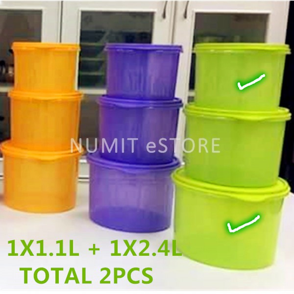 Tupperware Snack N Stack Canister Food Container Stackable Set (2.4L ...