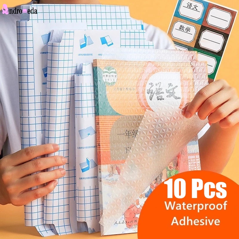 10 Sheets Transparent Self-adhesive Frosted Book Film Waterproof Book ...