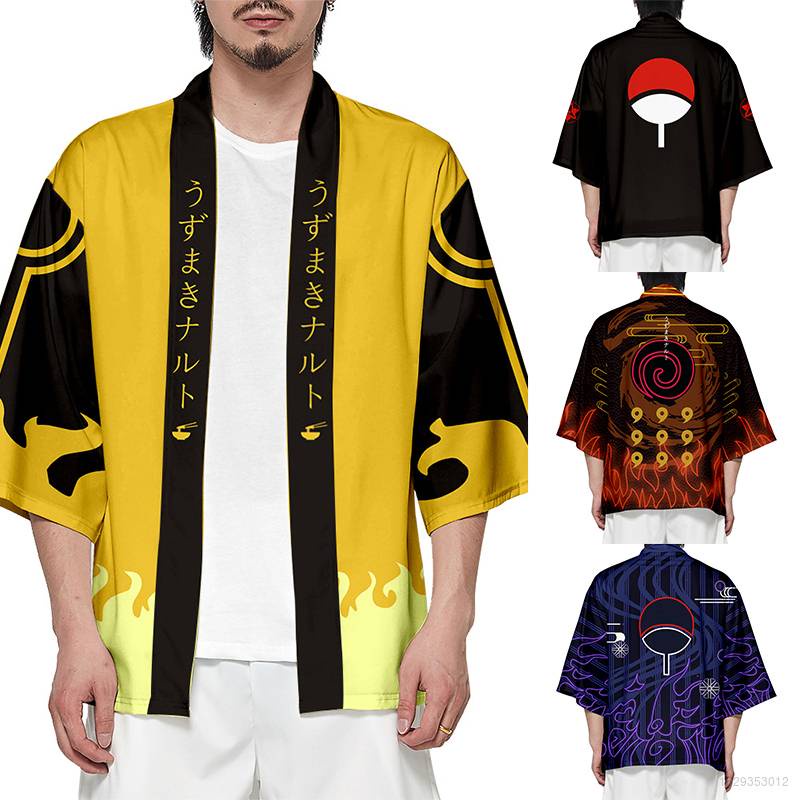 CZQ# Naruto Anime Kimono Cosplay Loose Haori Coat Long Sleeve Cardigan ...