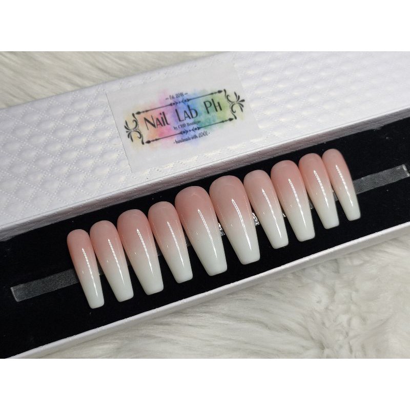 SOPH OMBRÉ fake faux false nails customize press on or glue on nails ...