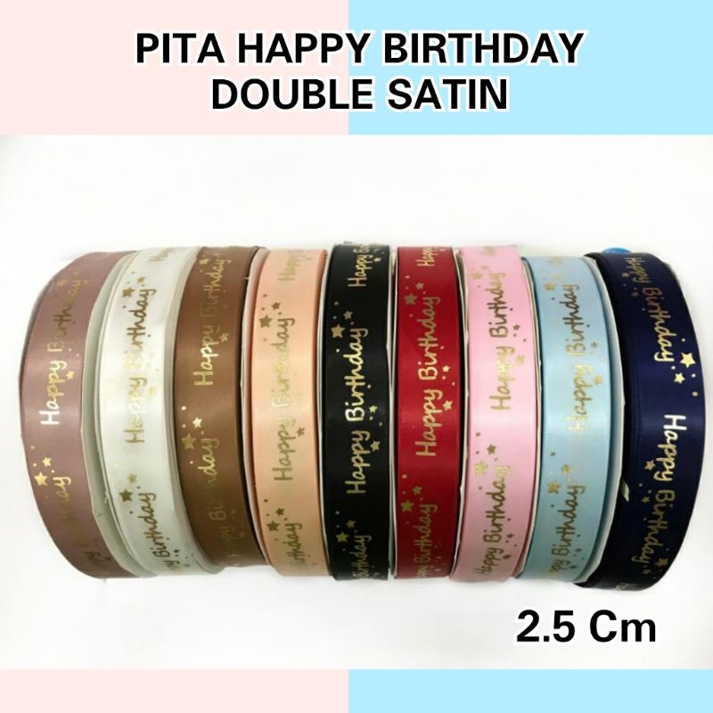 MINIMAL Per 1 METER | Minimum ORDER Rp. 10.000 | Happy BIRTHDAY RIBBON ...