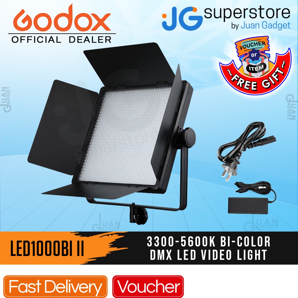 Godox LED1000Bi II 3300-5600k Bi-Color Temperature DMX LED Video Light ...