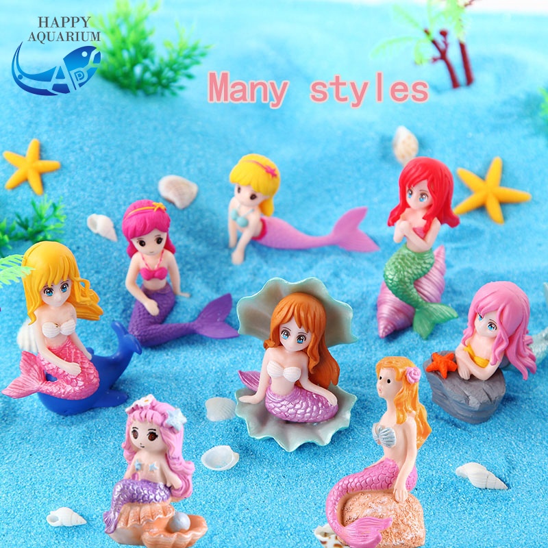 DIY Mermaid Mini Model Figurine Miniature Fairy Garden Bonsai Aquarium ...