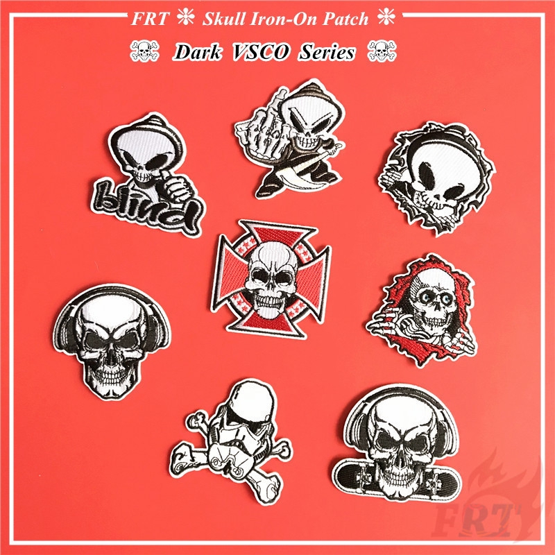 ☸ Punk Skull - Dark VSCO Series Patch ☸ 1Pc DIY Sew on Iron on Badges ...