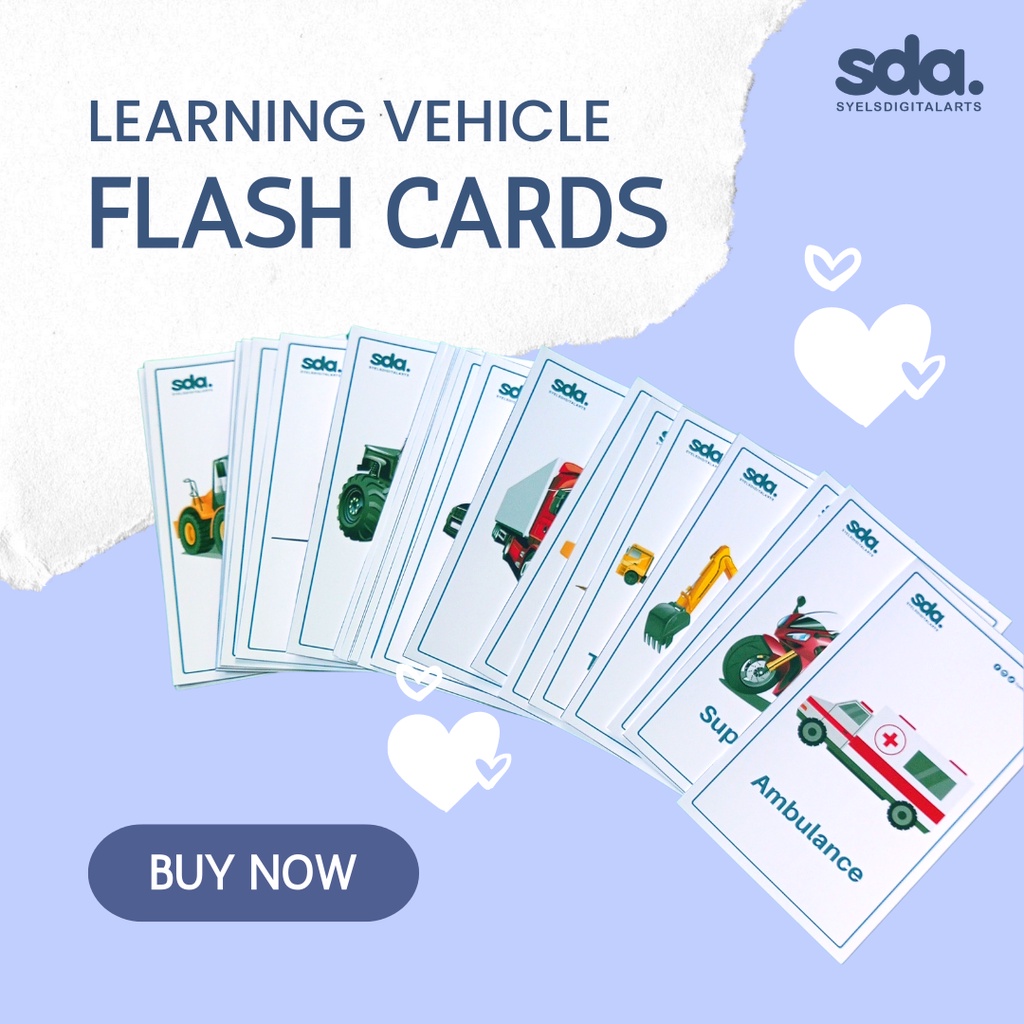 Learning Vehicle Flash Cards (24 pcs.) | Shopee Philippines