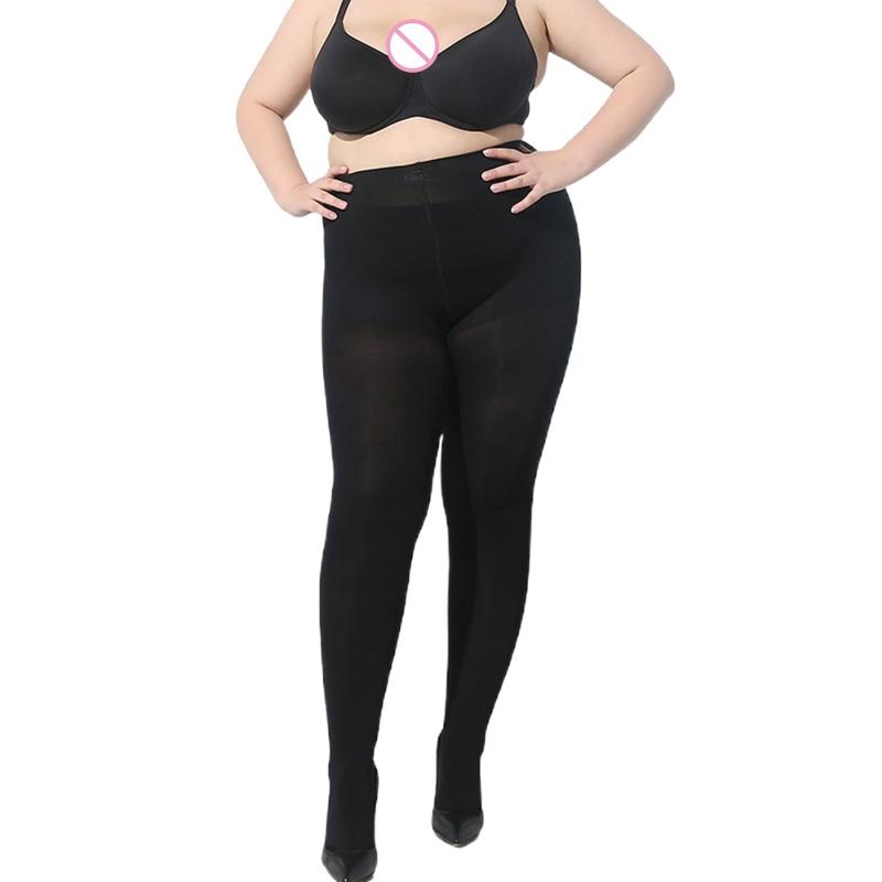 Womens Plus Size Opaque Black Tights with Wide Elastic Waistband 80D ...