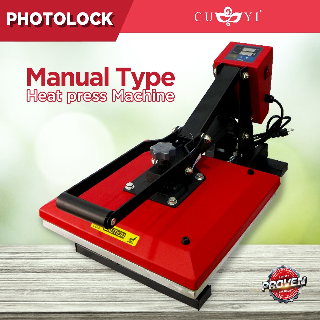 Cuyi A4 Size Heat Press Machine Manual Clam Type Heavy Duty 15x15 ...
