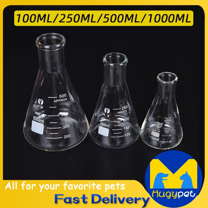 Glass Flask Narrow Neck Conical Triangular Flask 100/250/500/1000 ml ...