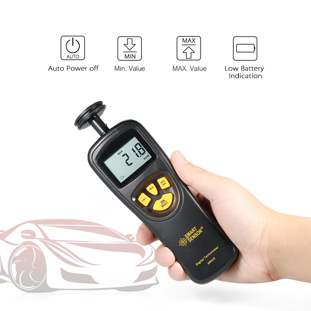 KKmoon SMART SENSOR Handheld Contact LCD Digital Tachometer Speedometer ...