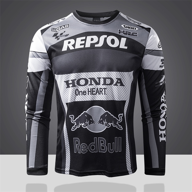HONDA Motorcycle Jersey shirt motor Long Sleeve cycling for men Bike Rider sports new style ...