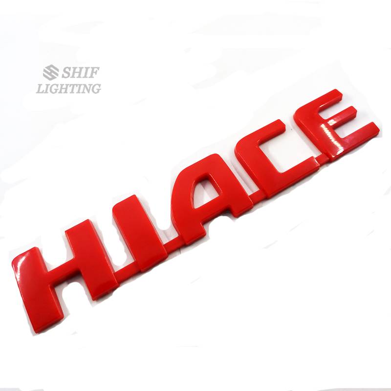 1 x ABS Red HIACE Logo Letter Car Auto Side Rear Trunk Emblem Sticker ...
