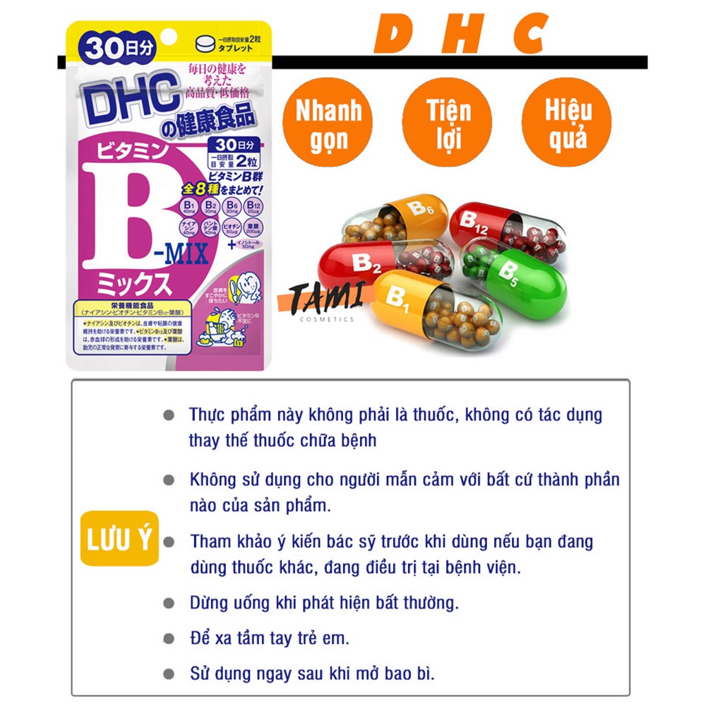 Japanese DHC Vitamin B complex pills supplement 8 types of vitamins B ...