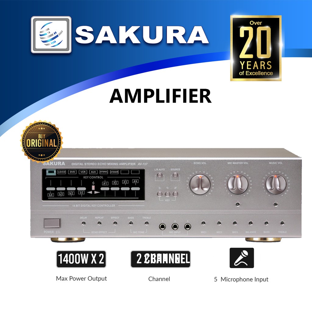 Sakura AV-737 Professional 1400W Amplifier Or Music Videoke | Shopee Philippines
