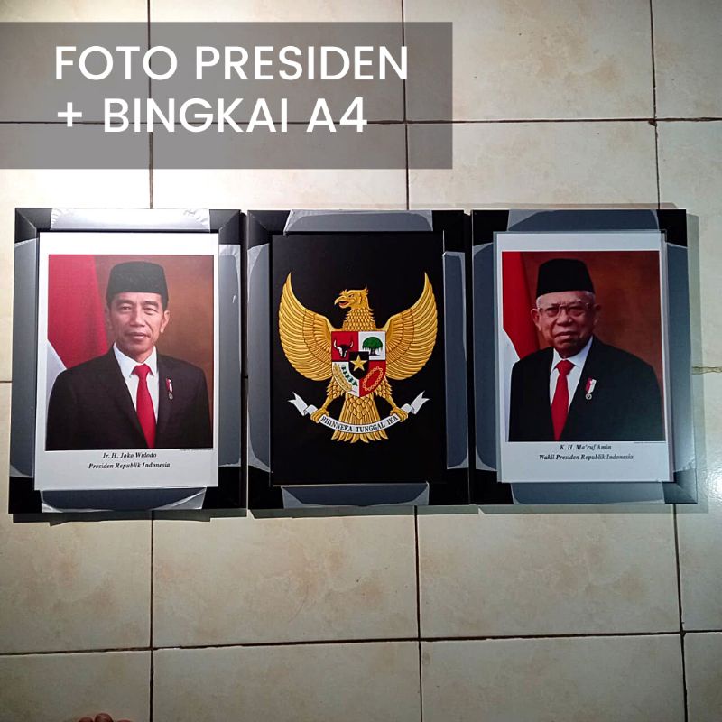 Presidential Presidential Photo And Garuda Pancasila + Frame A4/21X30Cm ...