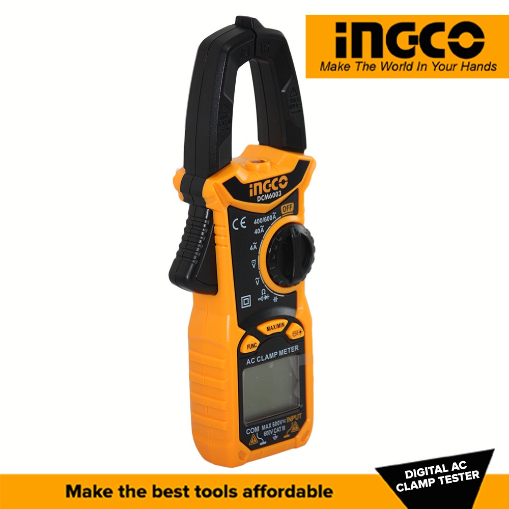 Ingco DCM6003 Digital AC Clamp Meter Tester Electrical Tool IPT ...
