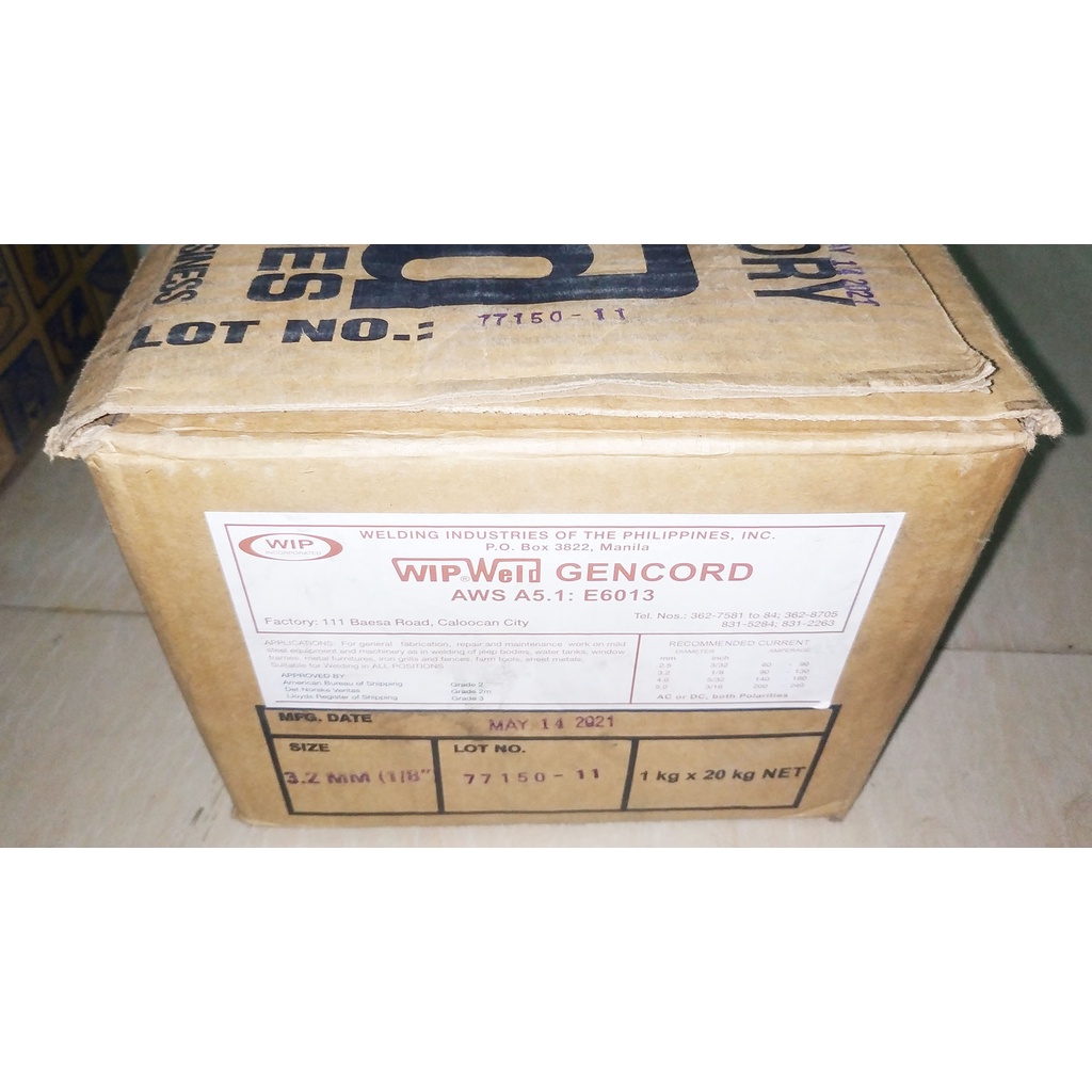 GENCORD WELDING ROD 6013 1/8" WIPWELD WIP ( TINGI 1 KILO ----------- 1 ...