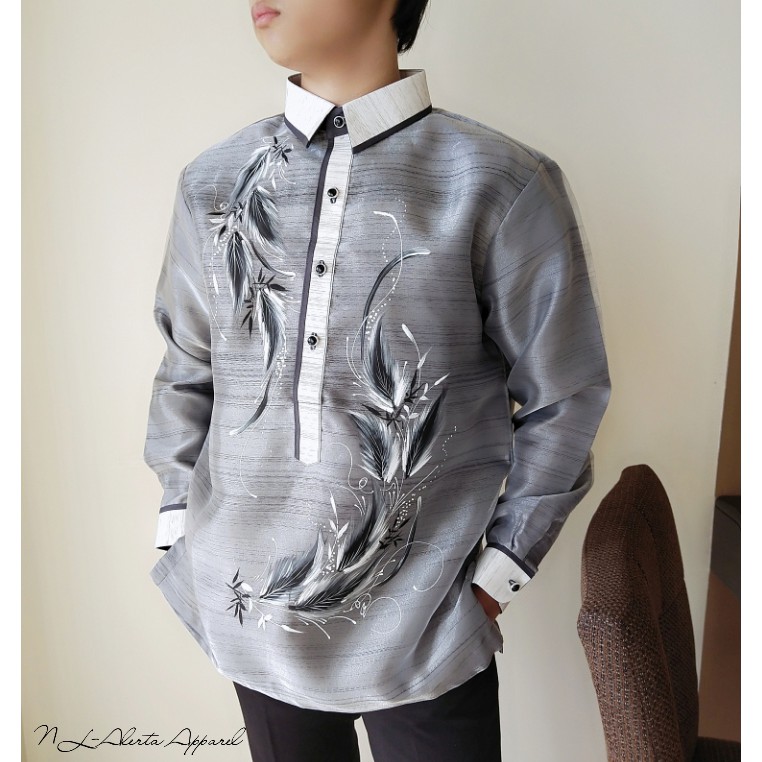 MODERN BARONG TAGALOG FOR MEN HAND PAINTED SPORTS COLLAR | Shopee ...
