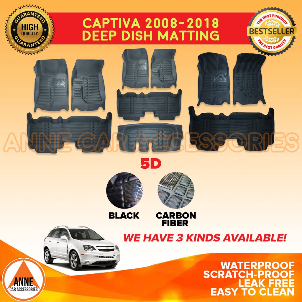 5D / Diamond / Carbon Fiber Deep Dish Matting for Chevrolet Captiva ...