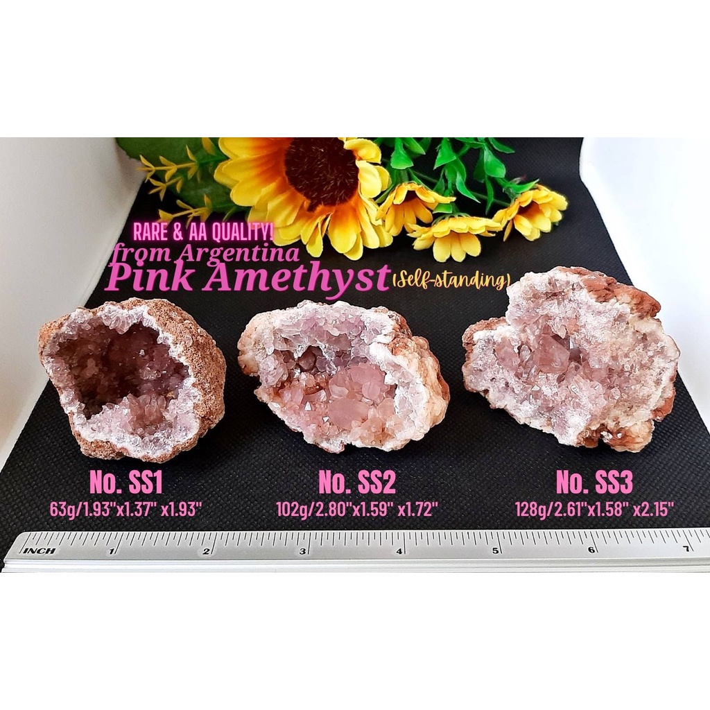 RARE! Pink Amethyst Natural Geode/Clusters from Argentina (Self ...