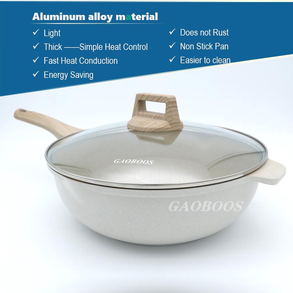 Gaoboos Non Stick Pan Set Cookware Set Gold Star Coating Frying Pan ...