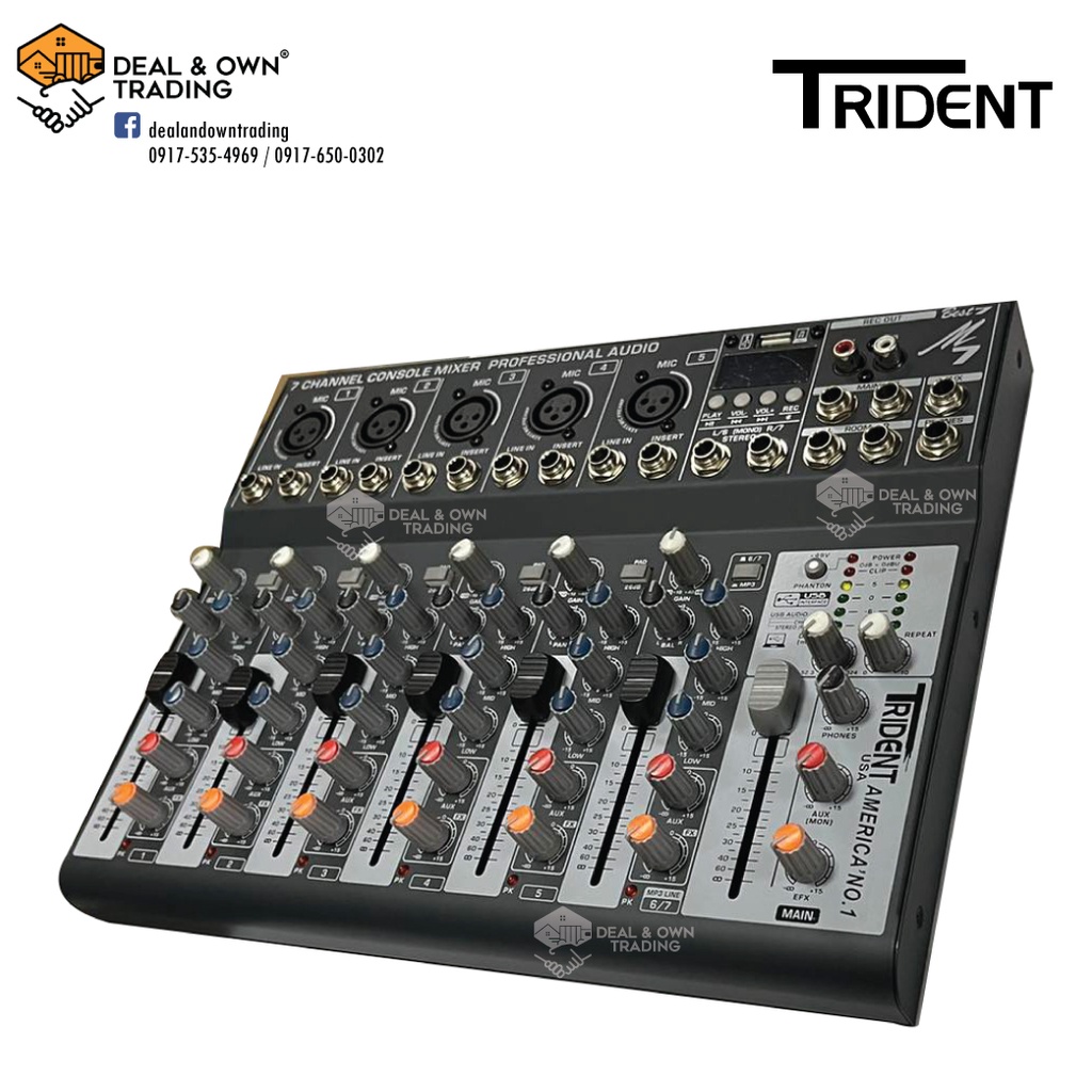 Trident M7 Mixer with USB Input + Delay + Repeat effect | Shopee ...