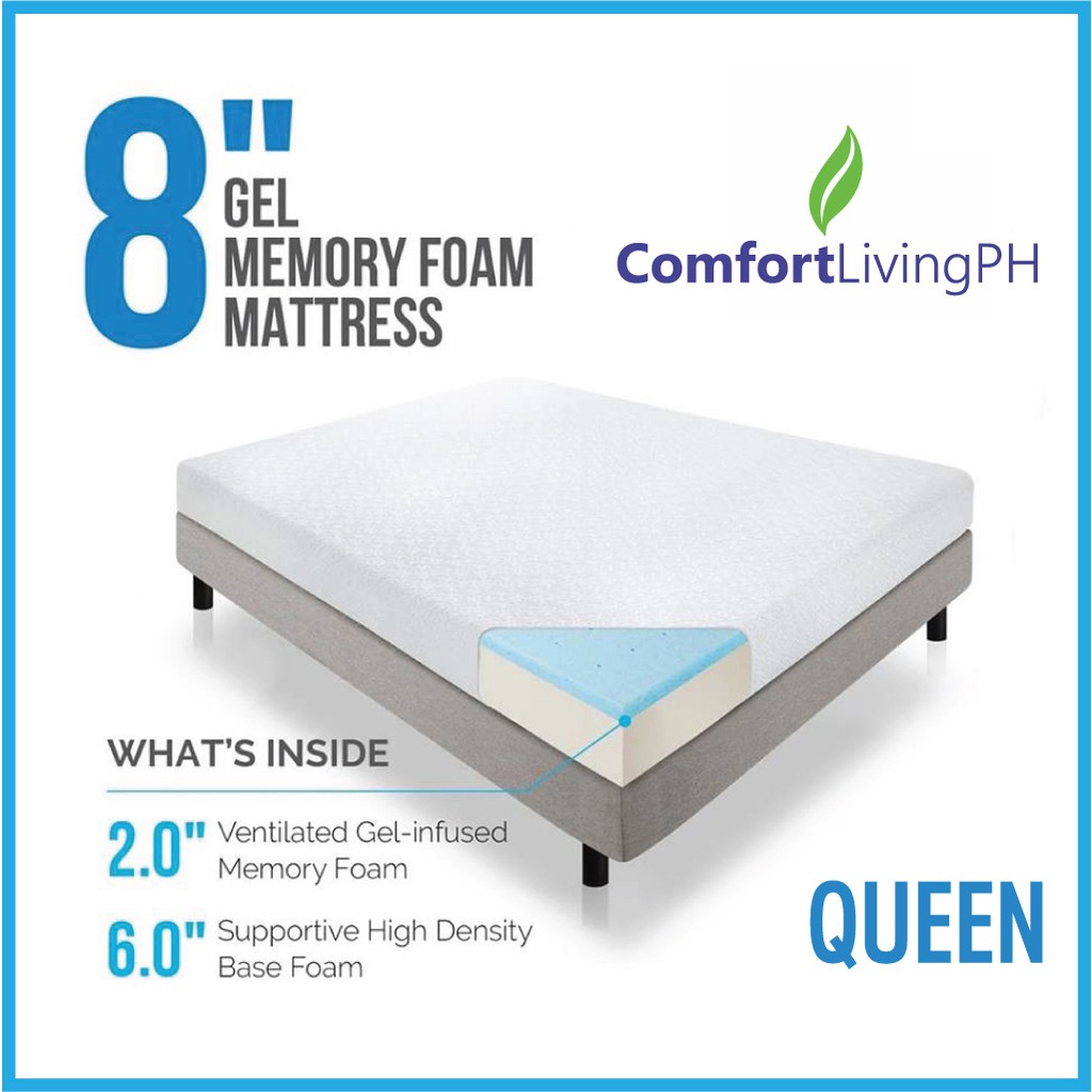 Comfort Living Memory Foam Mattress Premium CoolTech Gel Infused Queen Size 60x75 8 Thickness Shopee Philippines