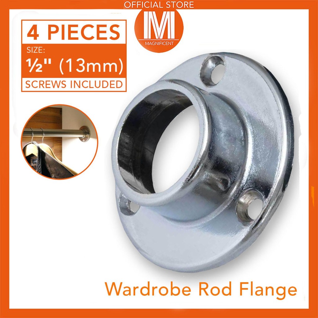 Round Flange Base Wall Mounted for Curtain Rod (4 Pieces) | Shopee ...