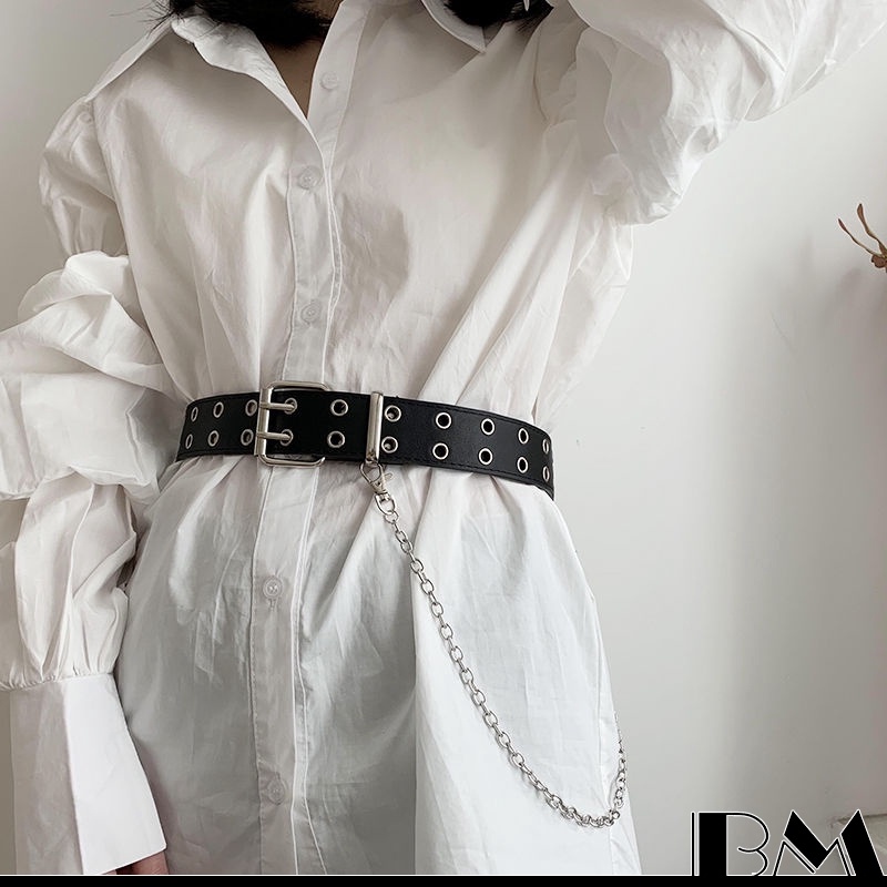 Women Leather Belt Fashion Personality Punk Single and Double Rrow Belt ...