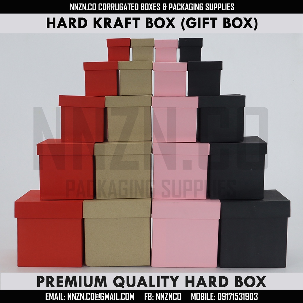 NNZN Premium Quality Hard Kraft Box (Gift Box / 4 Colors / 5 Sizes ...