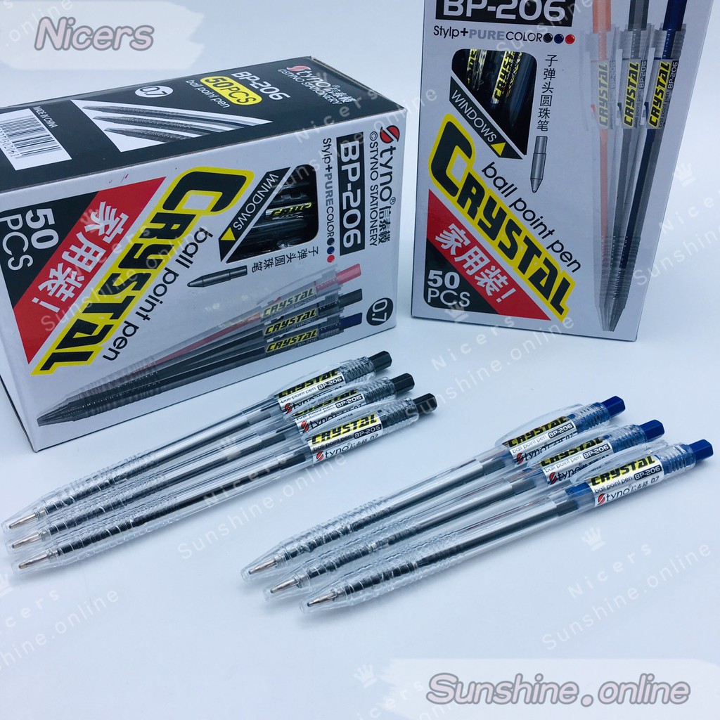 BP-206 STYNO BALL POINT PEN 50pcs BALLPEN CRYSTAL | Shopee Philippines