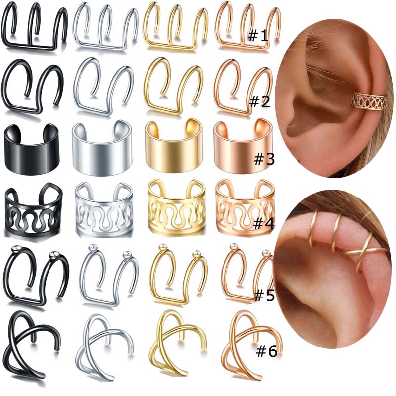 1piece Stainless Steel Fake Couch Pinna Helix Piercing Earring Cuff 8mm ...
