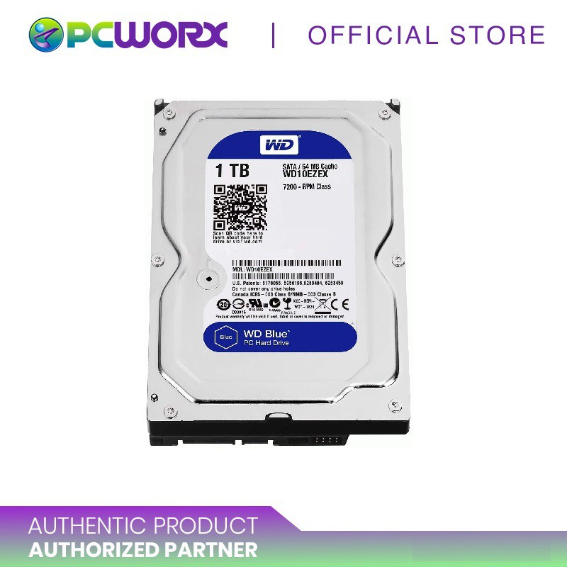 Western Digital WD 10EZEX 1TB 7200RPM 64MB SATA Blue HDD | Shopee ...