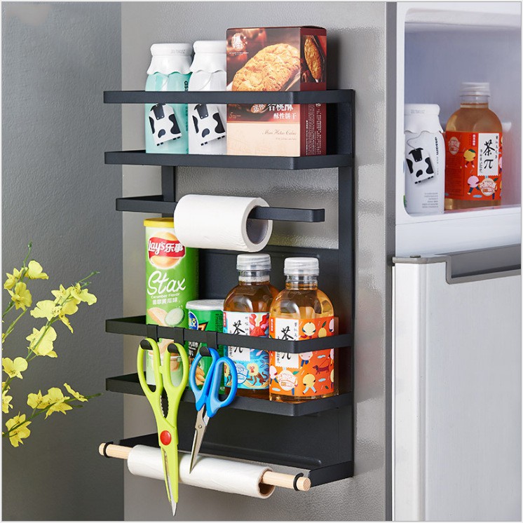 Magnetic Refrigerator Side Storage Rack Stainless Rack Organizer ...