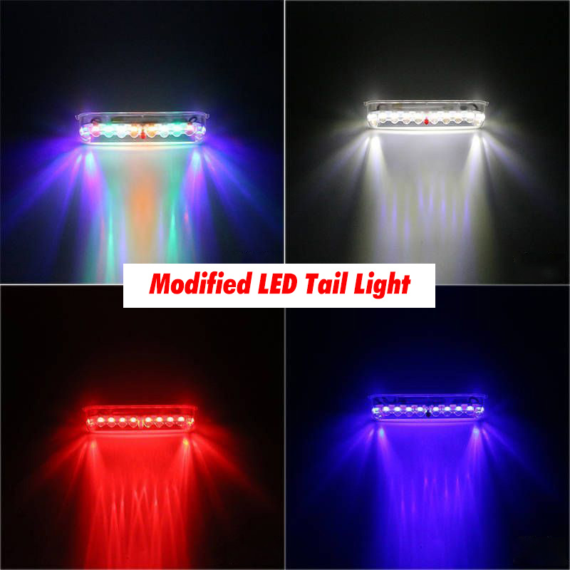 Motorcycle Solar Multi-color Tail Light Without Wiring Strobe Light ...