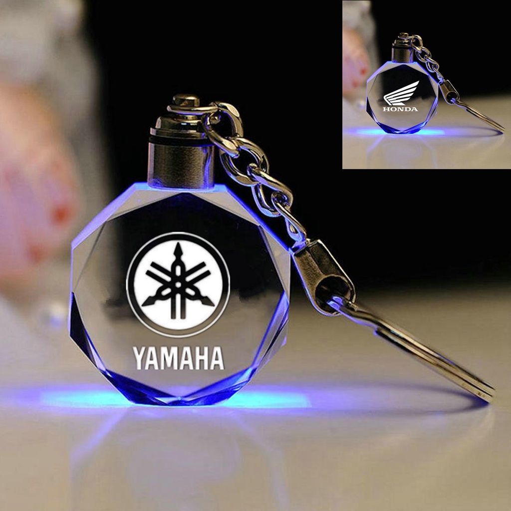 Motorcycle Keychain LED Lights K9 Crystal Colors Polygon Transparent ...