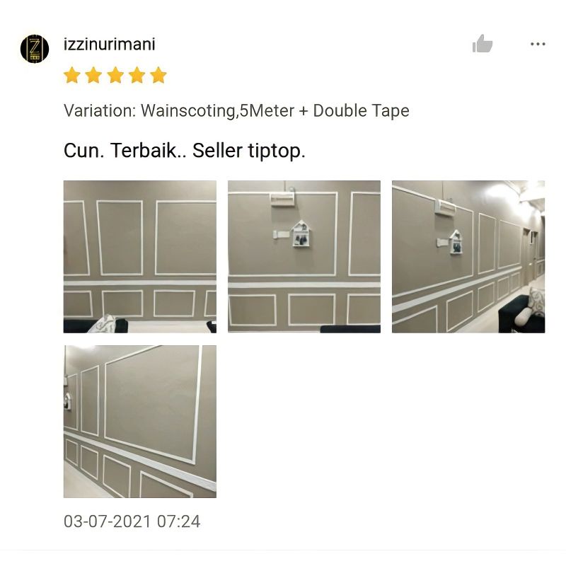 5Meter Wainscoting pvc foam / Wall Skirting / Wainscoating dinding ...