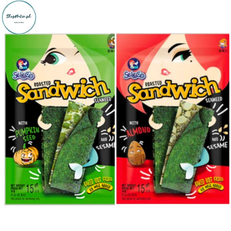 Seleco Sandwich Seaweed Almond and Sesame Pumpkin Seed Baked not Fried ...