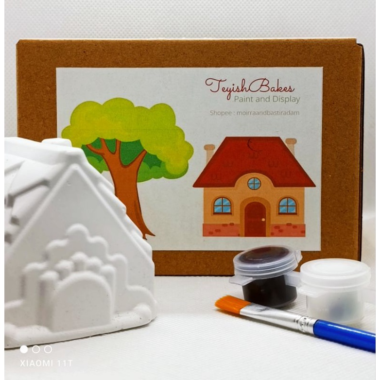Paint your own 3d House Personalized plaster figure with acrylic paint ...